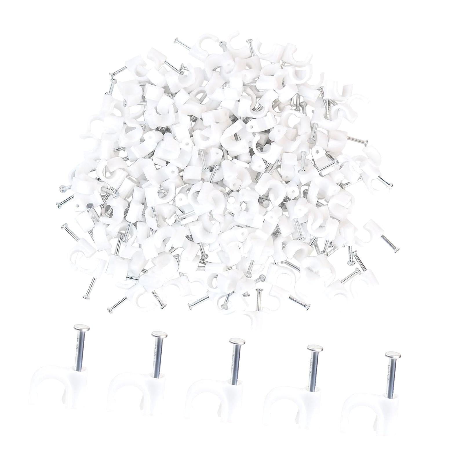 ANYWAY.GO 200Pcs White Cable Clips with Nails, Ethernet and Coaxial ...