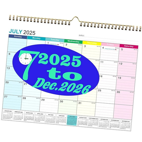 ANYWAY.GO 2025-2026 Calendar Wall Calendar 2025-2026, July 2025 ...