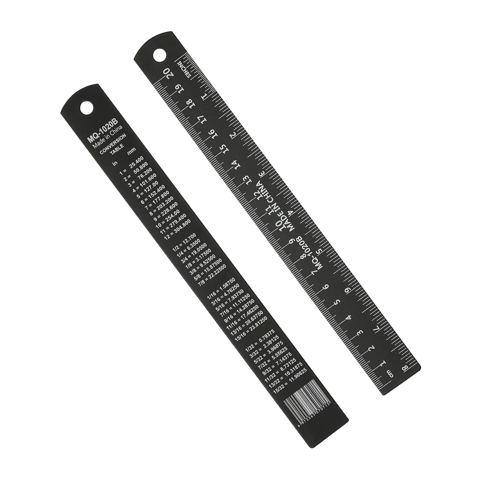ANYWAY.GO 20cm/8" Metal Ruler, 2 Pack Aluminum Alloy Rulers with ...
