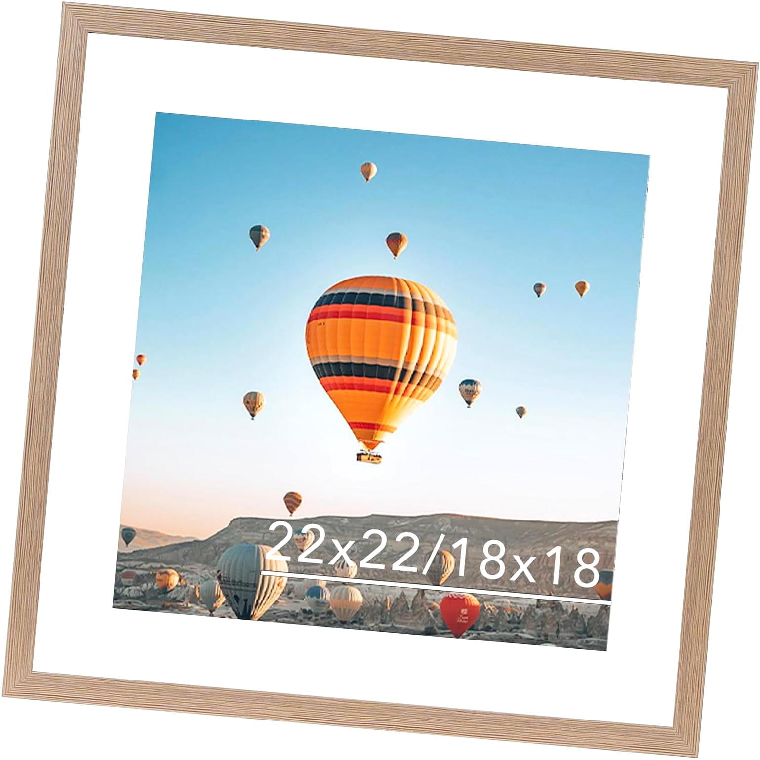 ANYWAY.GO 22x22 Picture Frame in Rustic Brown with 18x18 Mat, Display ...