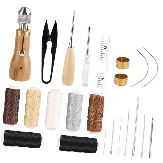 ANYWAY.GO 23pcs Sewing Awl Kit, Stitching Awl Sewing Repair Awl Thread ...