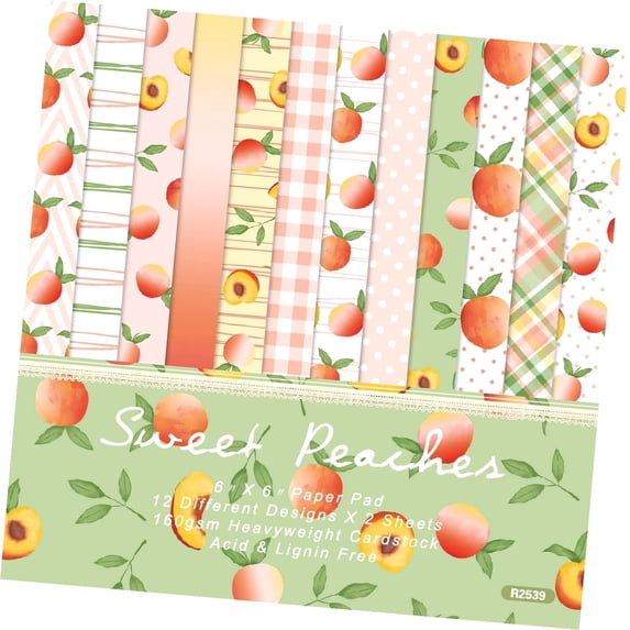 ANYWAY.GO 24 6'' 6'' Fruit Pattern Scrapbook Paper One Sided Cardstock ...