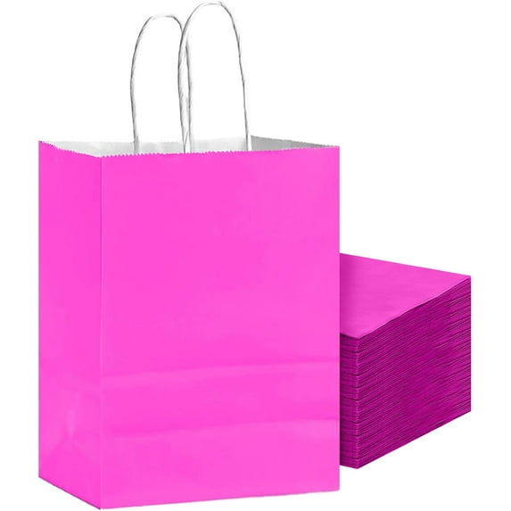 ANYWAY.GO 24Pcs Paper Bag with Handles Bulk Rosy Paper Bags Multiple ...