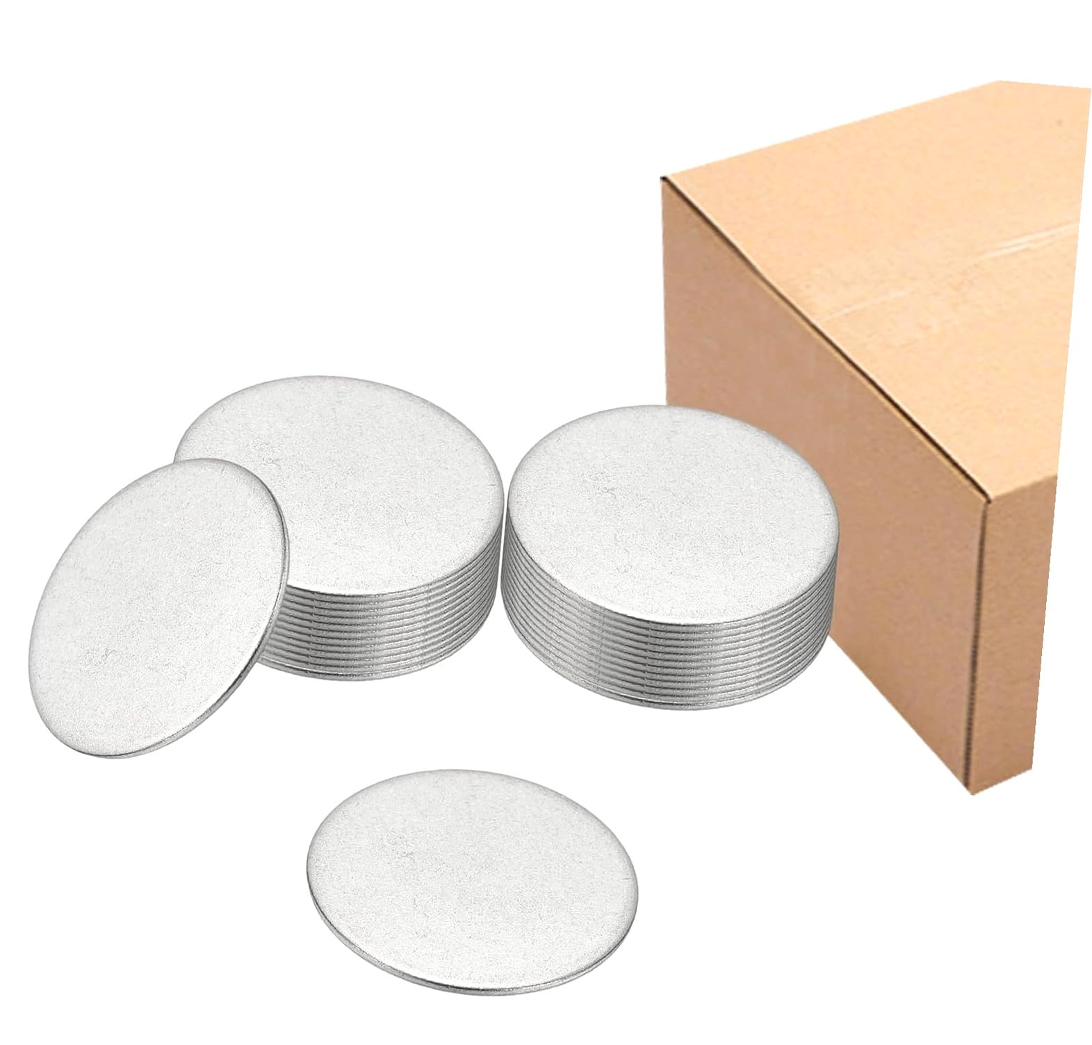 ANYWAY.GO 25Pcs Metal Blanks, 30mm Round Name Tags Blanks Metal Plate ...