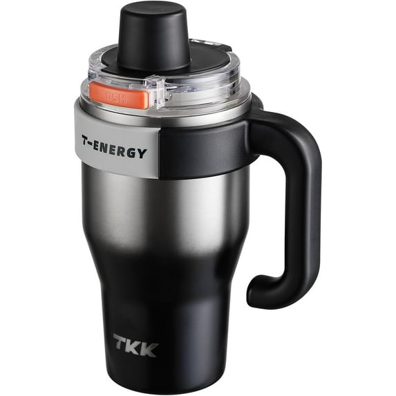 ANYWAY.GO 27 oz Tumbler with Handle and Straw, Ceramic Insulated 100% ...