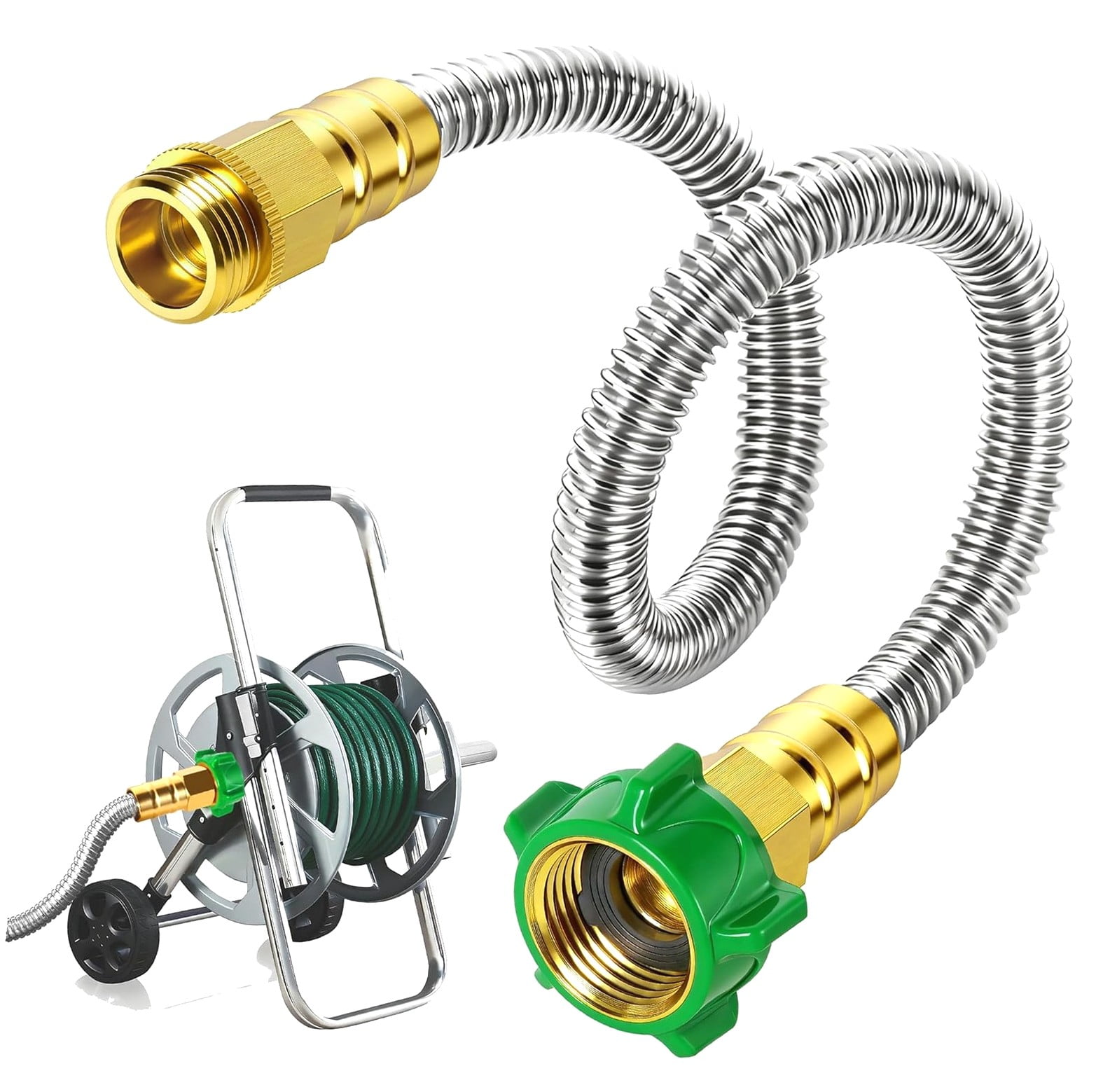 ANYWAY.GO 2FT Short with Female to Male Connector for Hose Reel, Metal ...