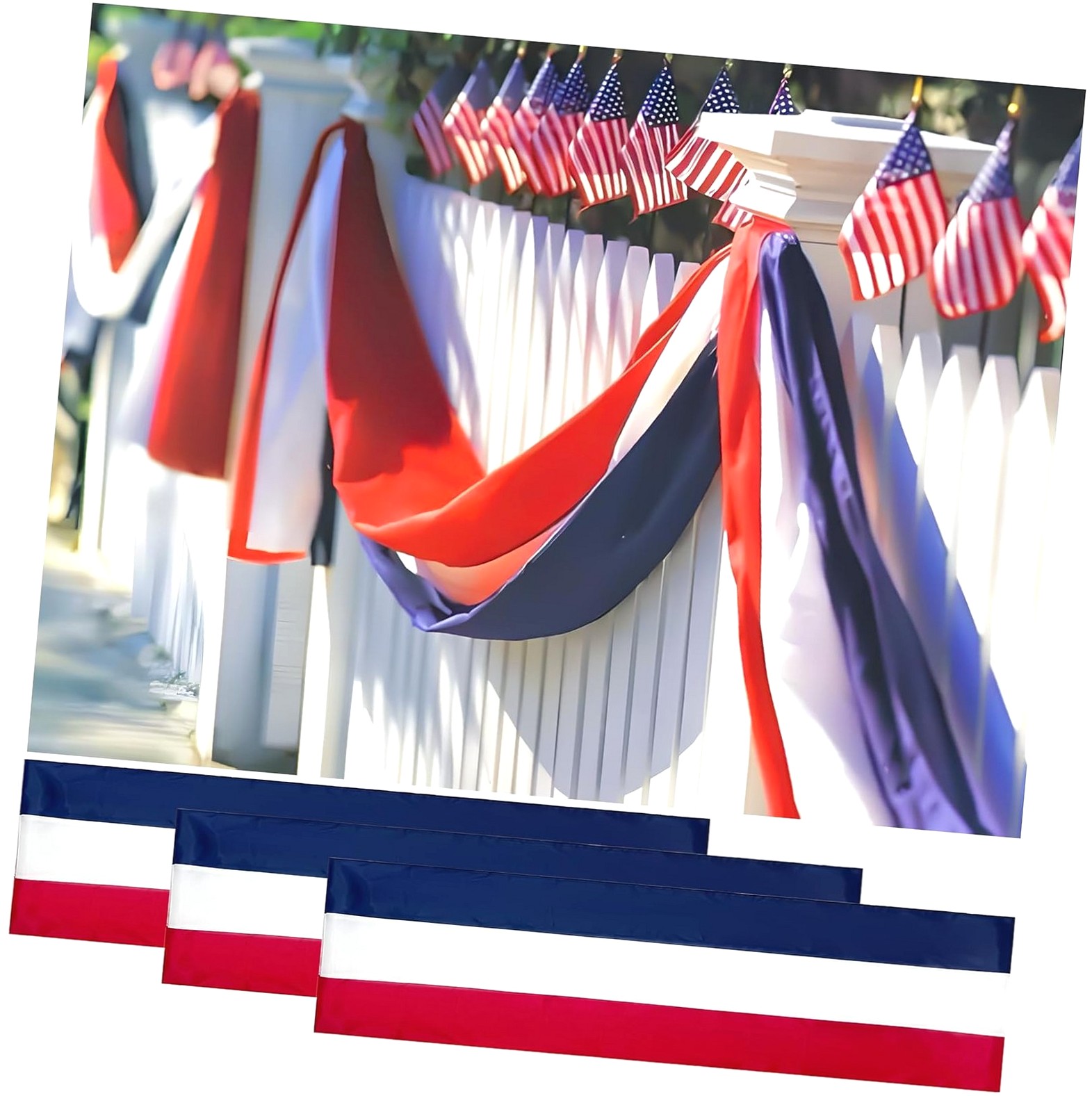 ANYWAY.GO 2x20 Ft Red White and Blue Banner Decorations 3 Pack, 4th of ...