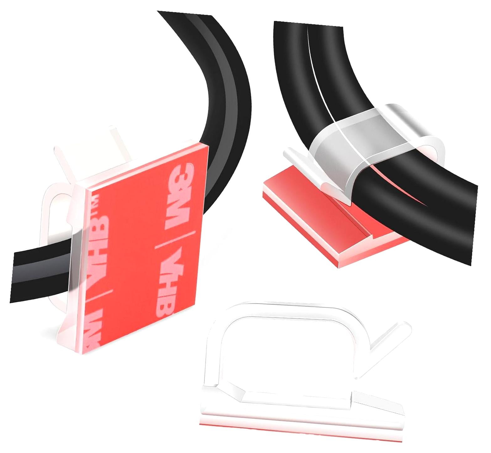 ANYWAY.GO 3/4" Clear Adhesive Wire Clips 120 Pieces, Cord Management ...