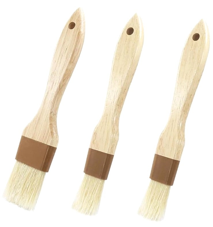 ANYWAY.GO 3 Piece Basting Cooking, Bristle Pastry , Wooden Handle ...