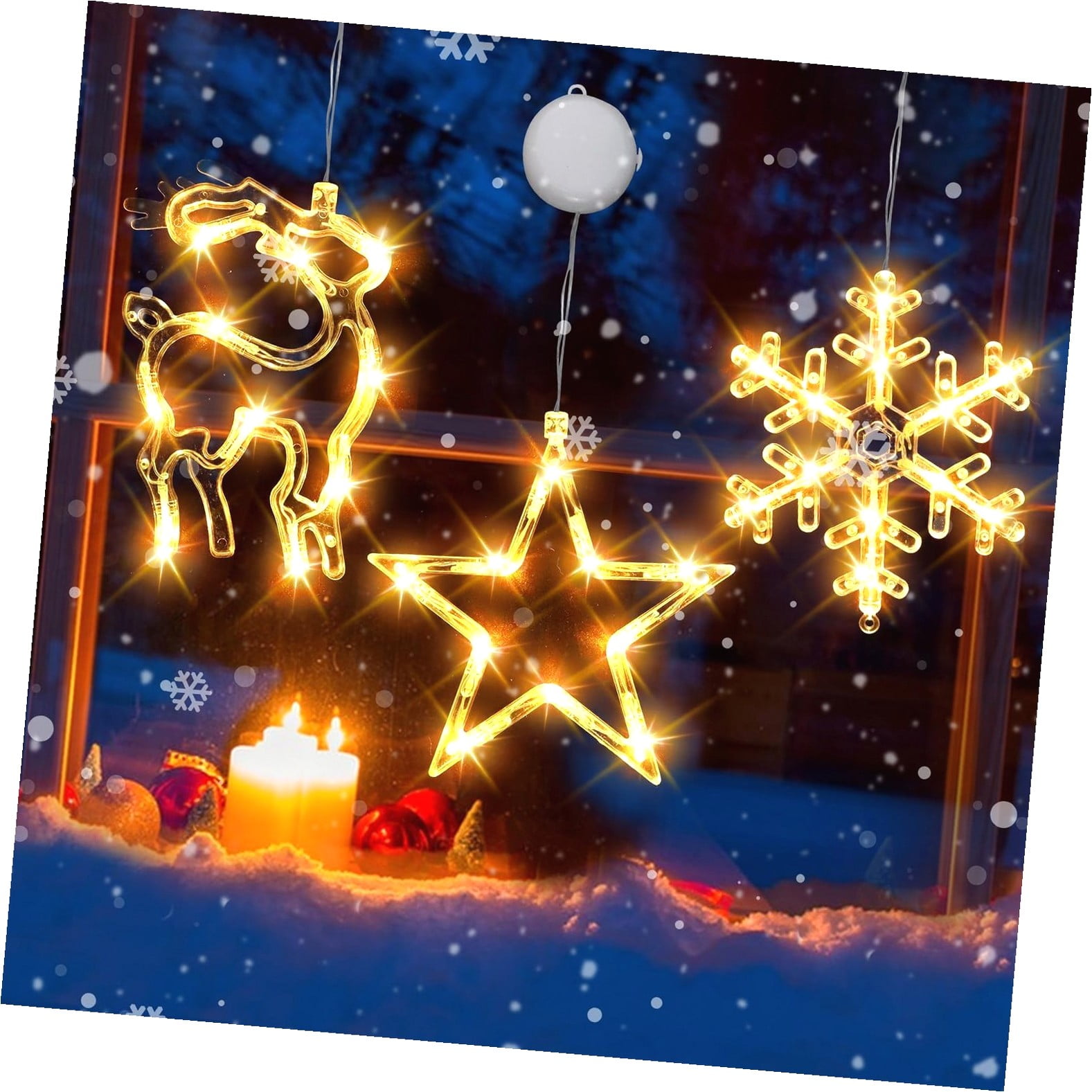 ANYWAY.GO 3-Piece Christmas Window Lights, Christmas Window Decorations ...