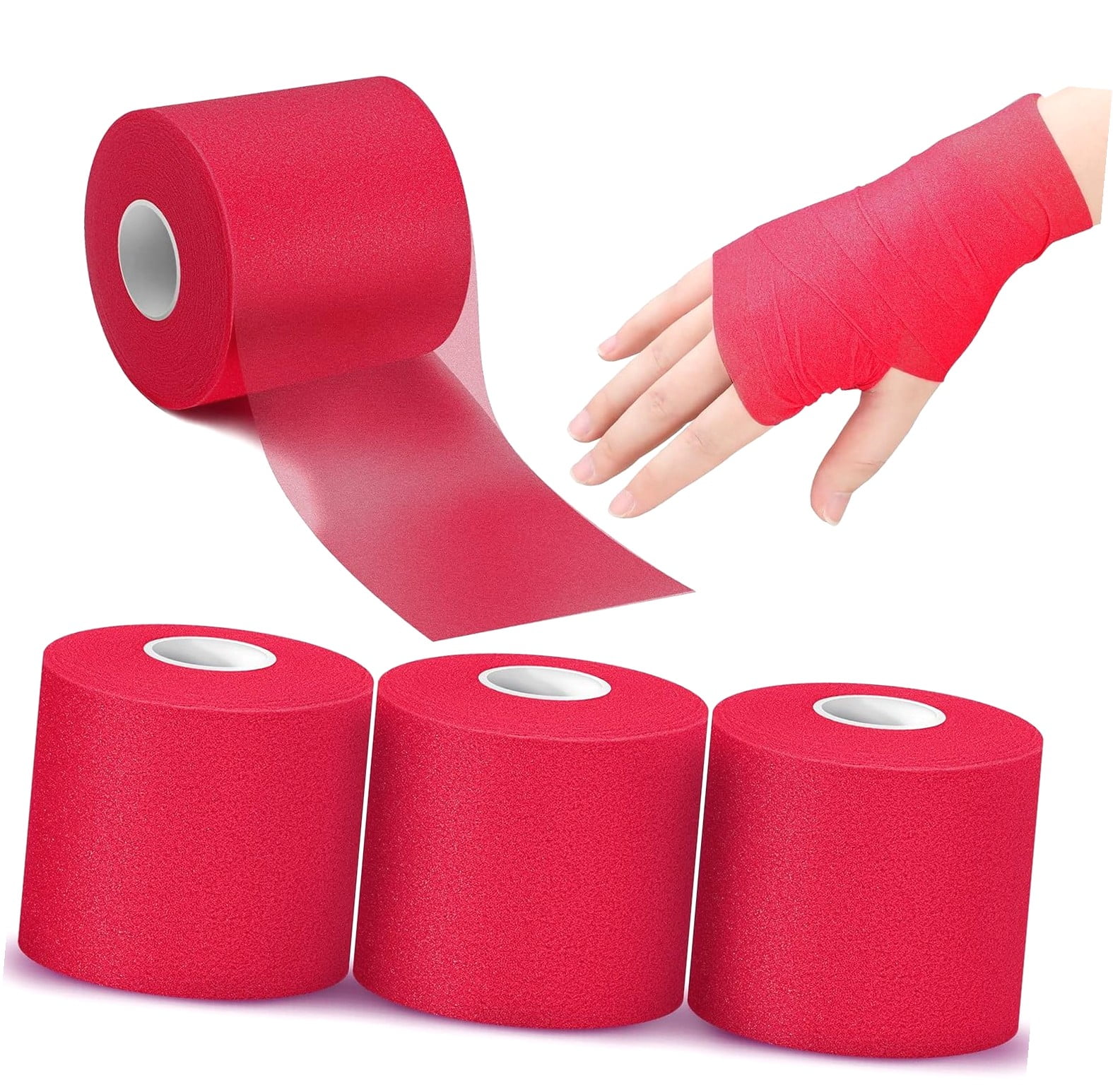 ANYWAY.GO 3 Pieces Pre Wrap Tape for Hair Underwrap Tape Sports Pre ...