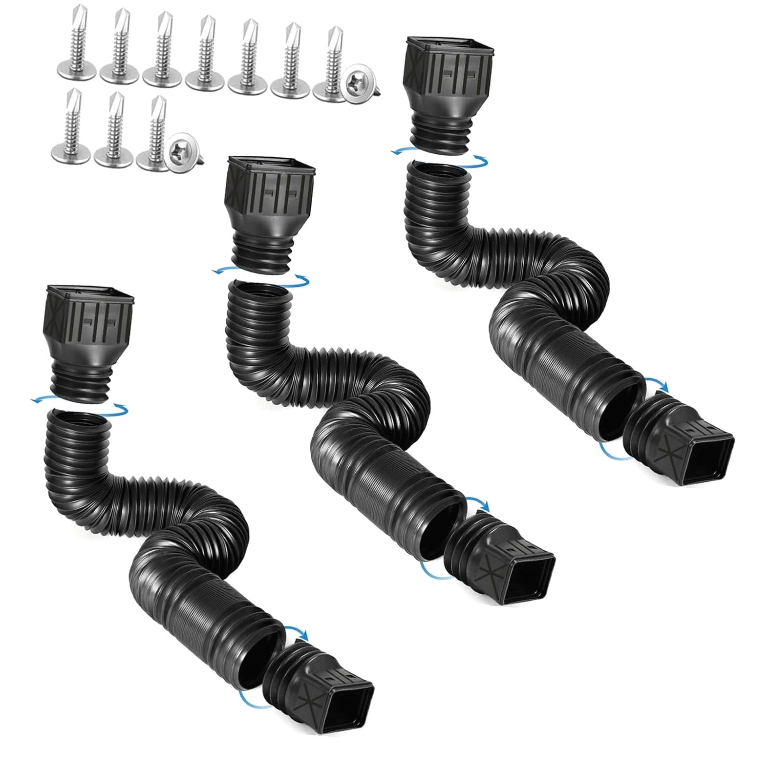 ANYWAY.GO 3 pack Flexible Gutter , Drain Pipe, Gutter Extension ...