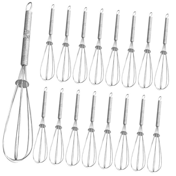 ANYWAY.GO 30 PCS Steel Whisks, 6-inch Manual Whisk for Cooking, Whisk ...