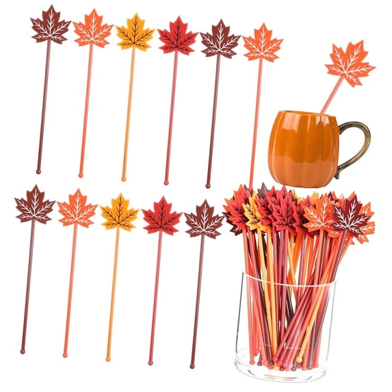 ANYWAY.GO 30 Pcs Coffee Stirrers Maple Swizzle Sticks Plastic Cocktail ...
