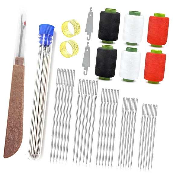 ANYWAY.GO 37Pcs Sewing Set, Big Steel Sewing Needle Kit, Threader and ...