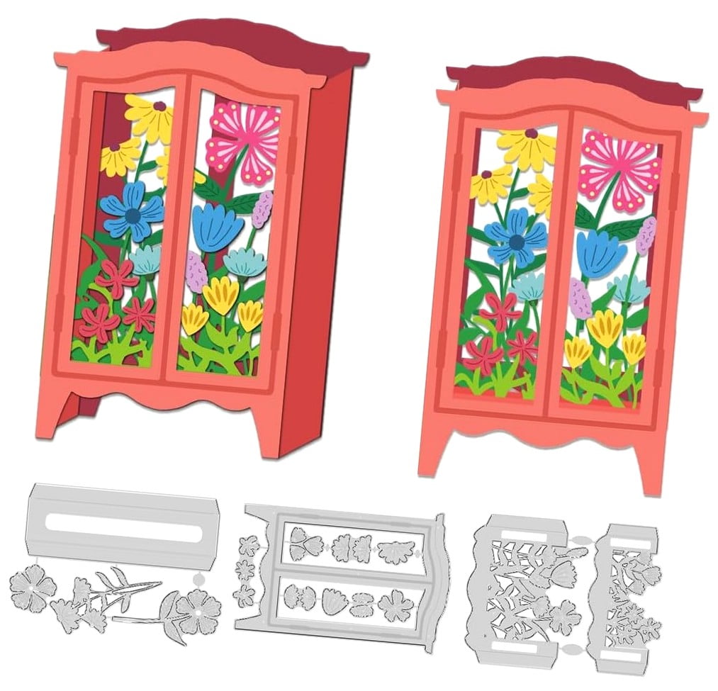 ANYWAY.GO 3D Wildflowers Window Box for Card Making, Frame Carbon Steel ...