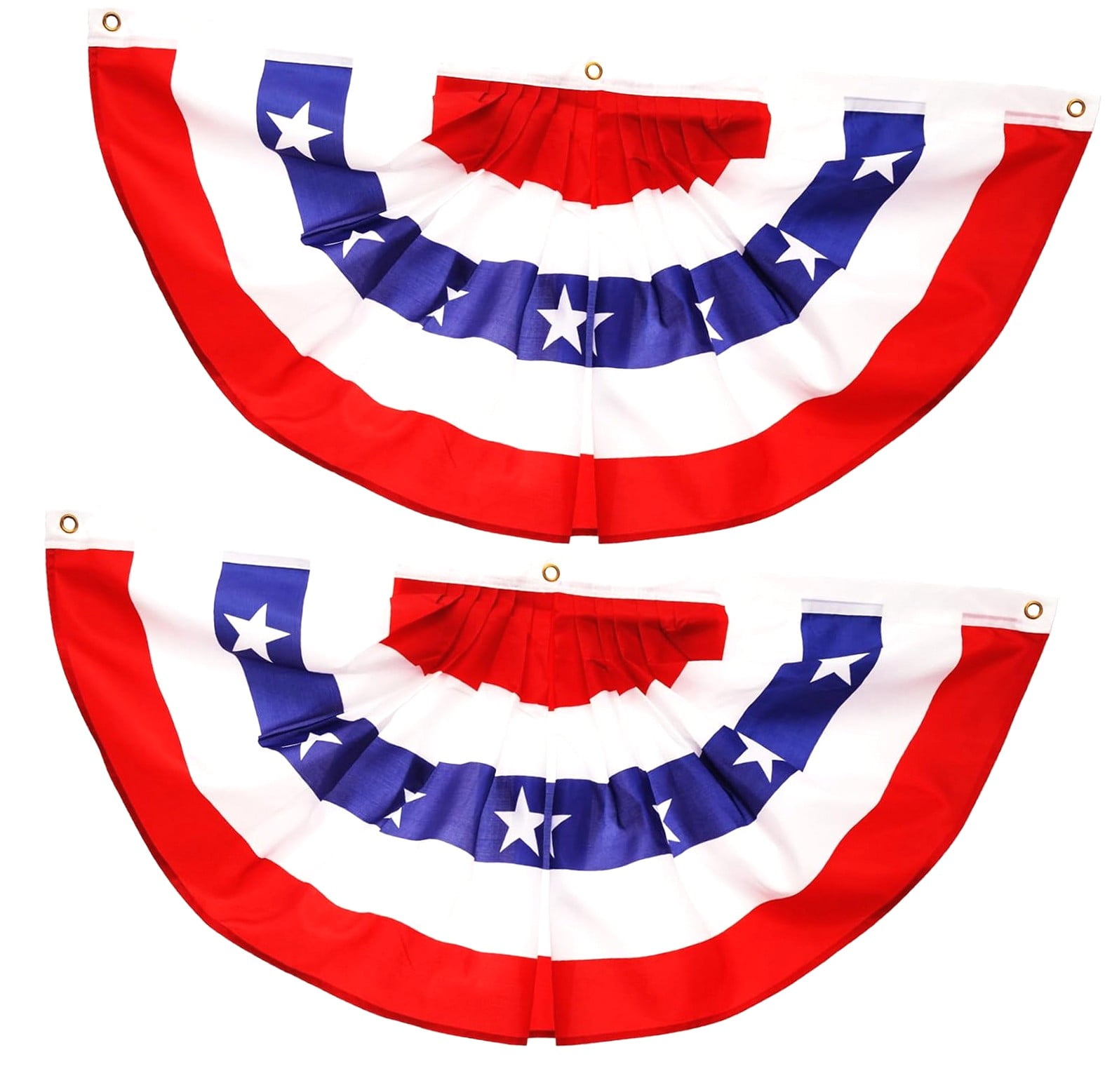 ANYWAY.GO 3x6 FT Pleated Fan 2 Pack | Polyester 210D Bunting Flags ...