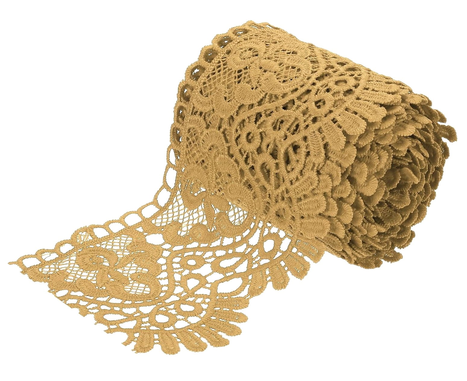 ANYWAY.GO 4 Inch 5 Yard Lace Floral Pattern Light Brown Lace for Sewing ...
