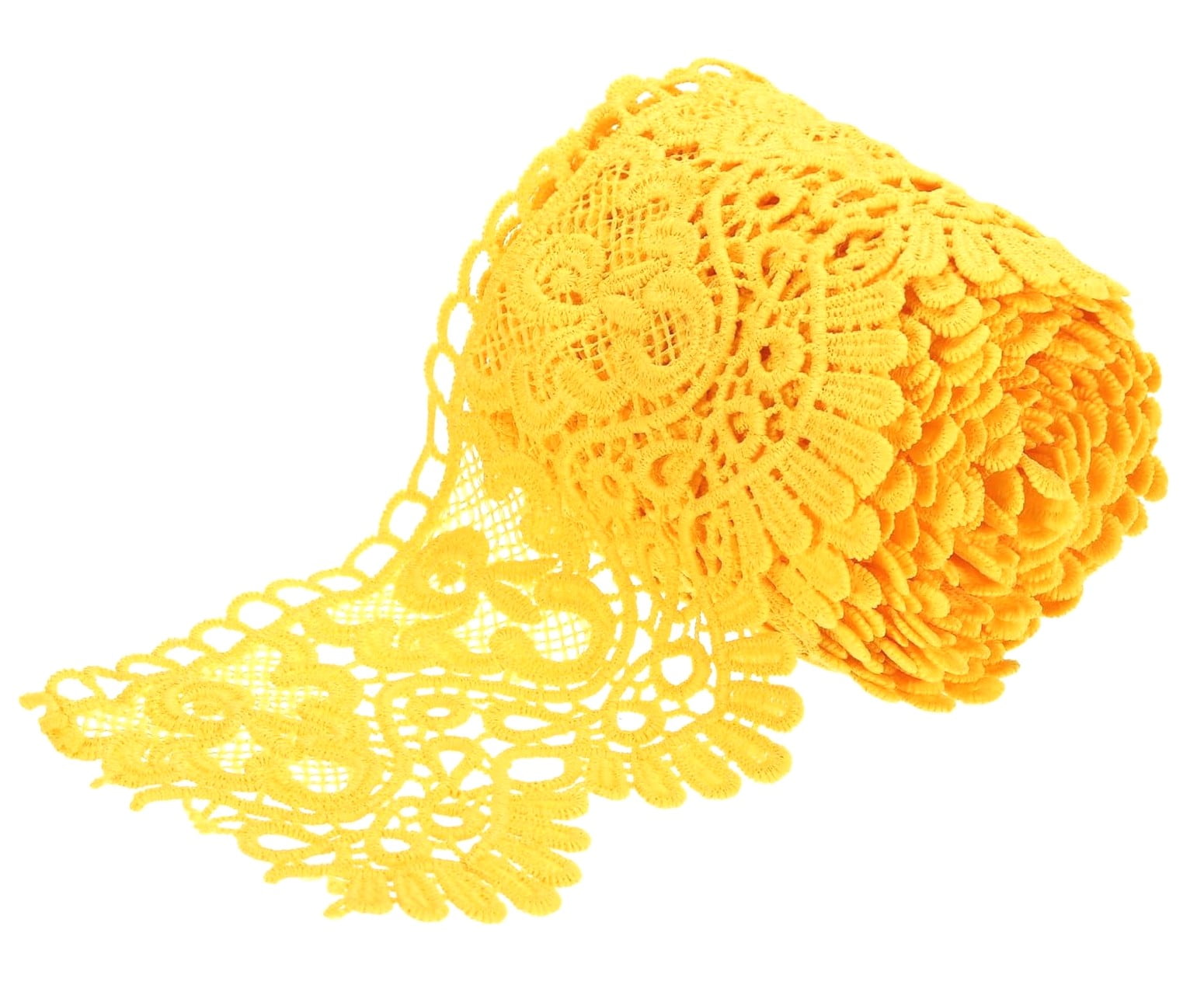 ANYWAY.GO 4 Inch 5 Yard Lace Floral Pattern Light Yellow Lace for ...