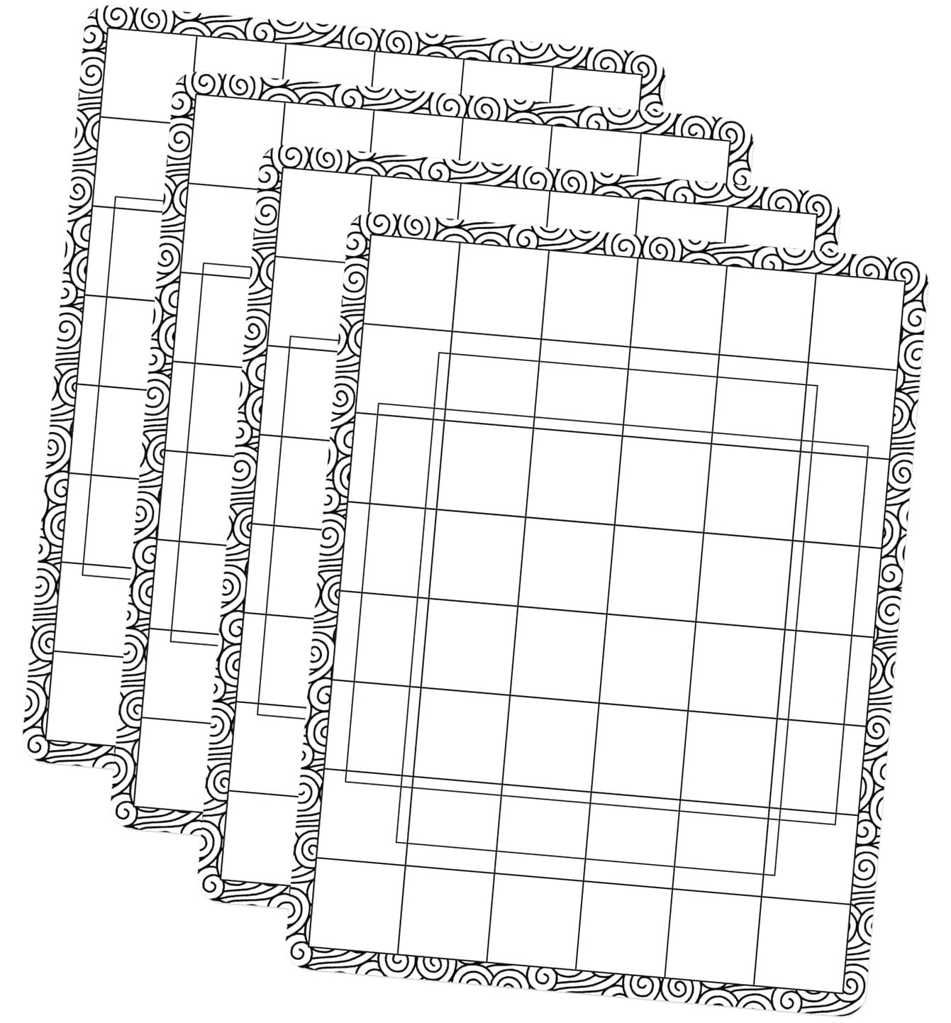 ANYWAY.GO 4 PCS Sticky Flexible Gridded Stamp Mats Grid Low Stick Mat ...