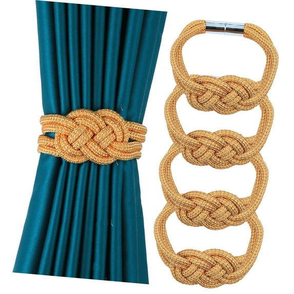 ANYWAY.GO 4-Pack Curtain Tiebacks, Hand-Woven Rope Knot Curtain ...