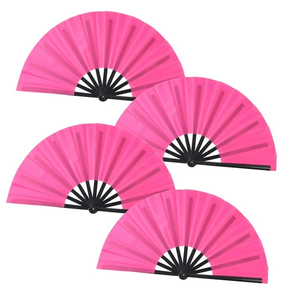 ANYWAY.GO 4 Pack Large Folding Hand Fan, Plastic Hand Held Folding Fans ...