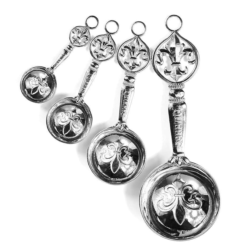 ANYWAY.GO 4 Pack Zinc Alloy Measuring Spoon Set with Steel Leveler ...