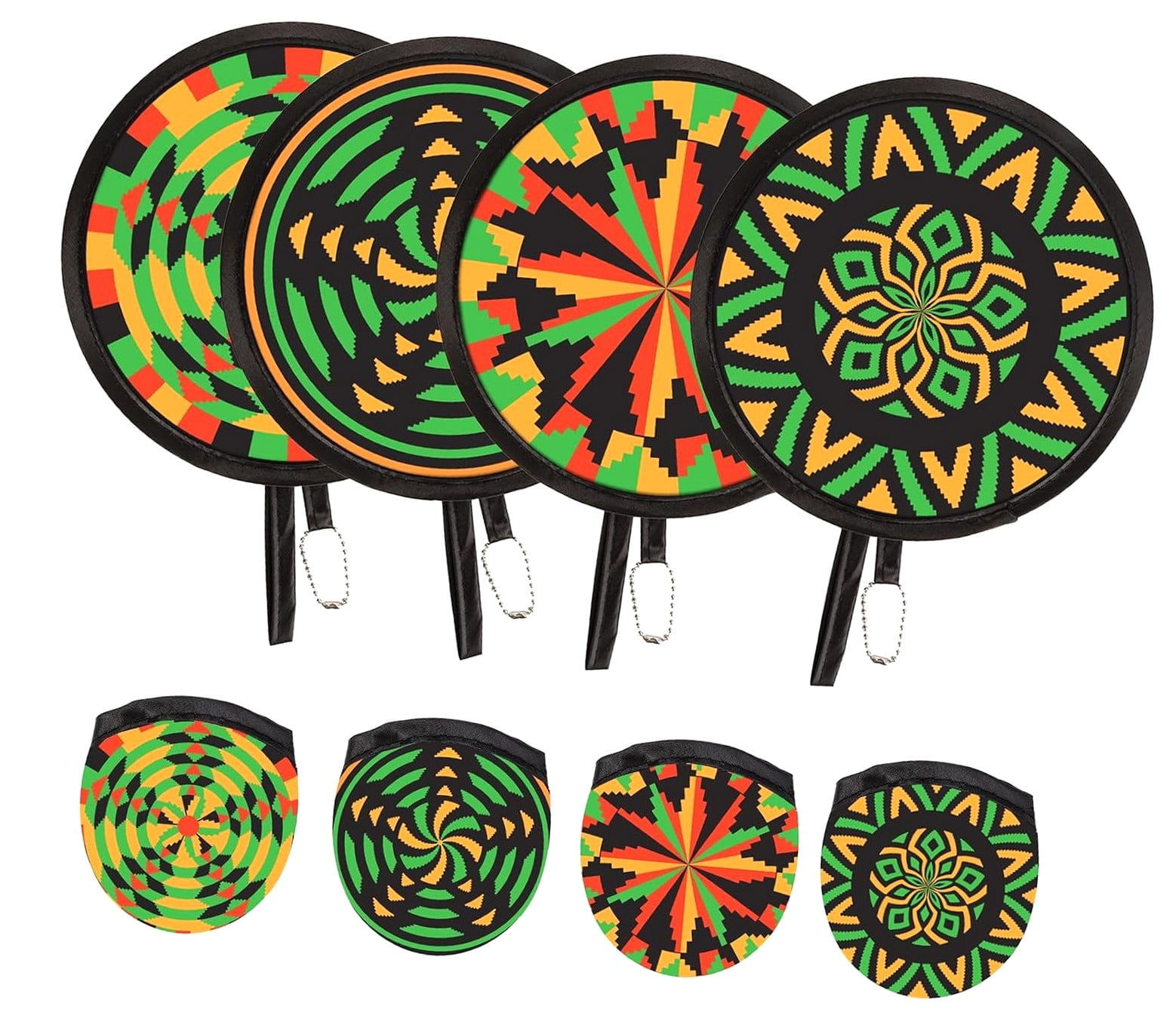 ANYWAY.GO 4 Pcs African June Foldable Hand Fan Handheld Fans Foldable ...