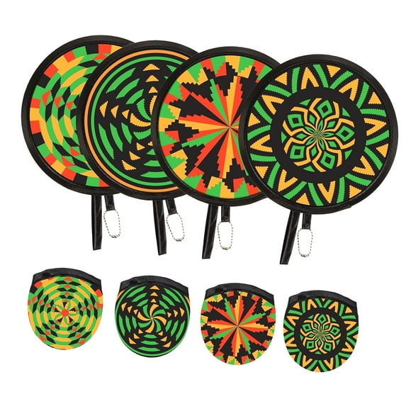 ANYWAY.GO 4 Pcs African June Foldable Hand Fan Handheld Fans Foldable ...