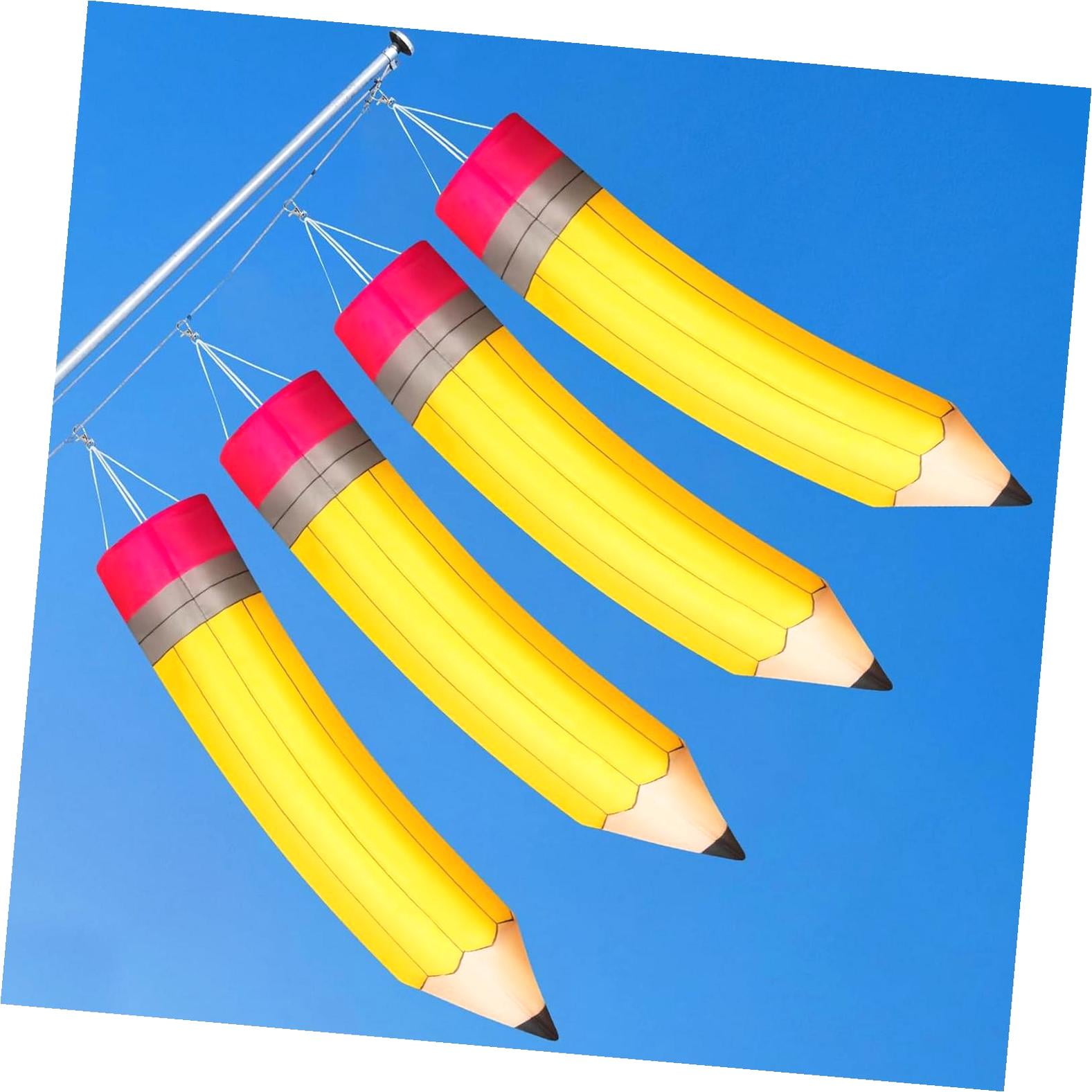 ANYWAY.GO 4 Pcs Back to School Pencil Windsock 28.7×5.9 Inch Hanging ...