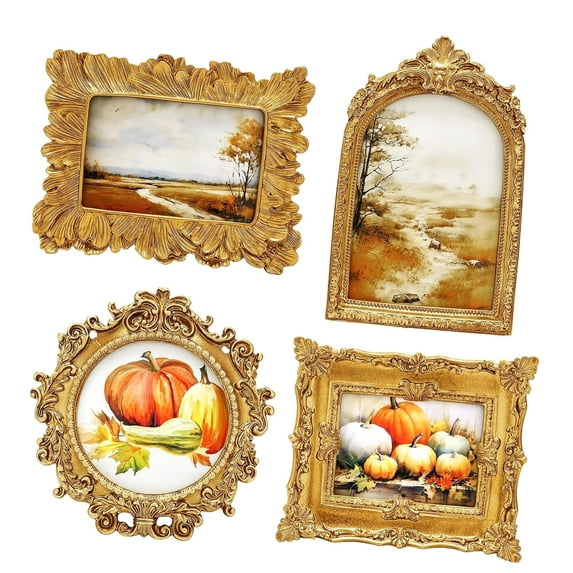 ANYWAY.GO 4 Pcs Thanksgiving Frame Decor 4 6, 5 7 Inch Fall Wall Set ...