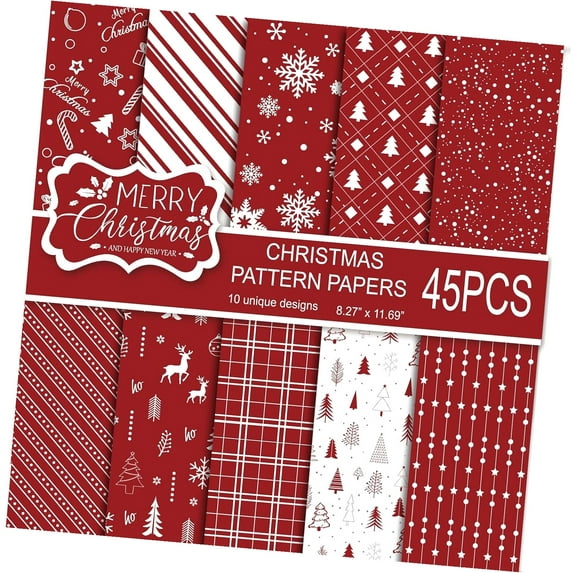 ANYWAY.GO 45 Merry Christmas Pattern Paper Set 10 Designs Festival ...