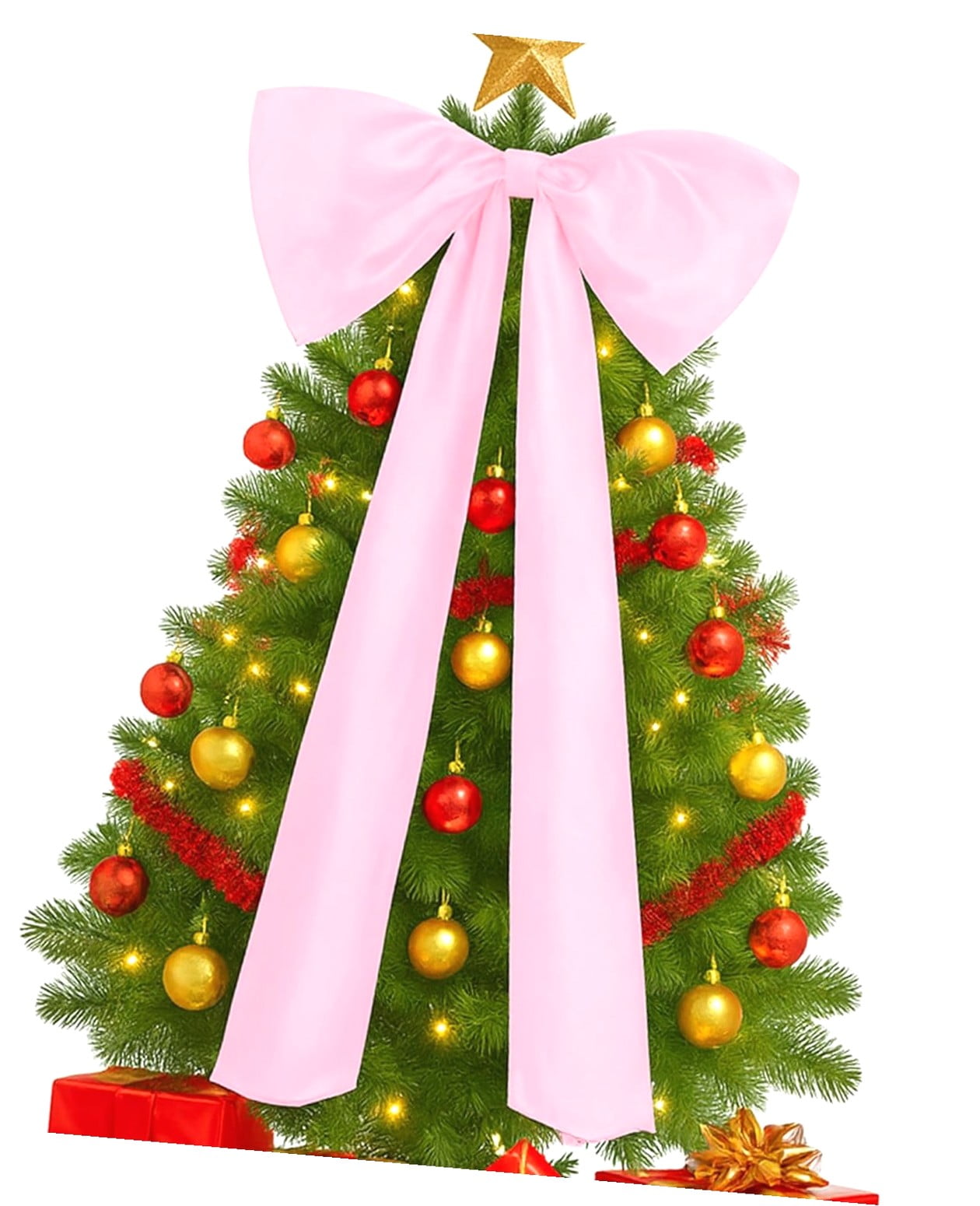 ANYWAY.GO 47-inch Satin Type Christmas Tree Topper Bow, Perfect for ...