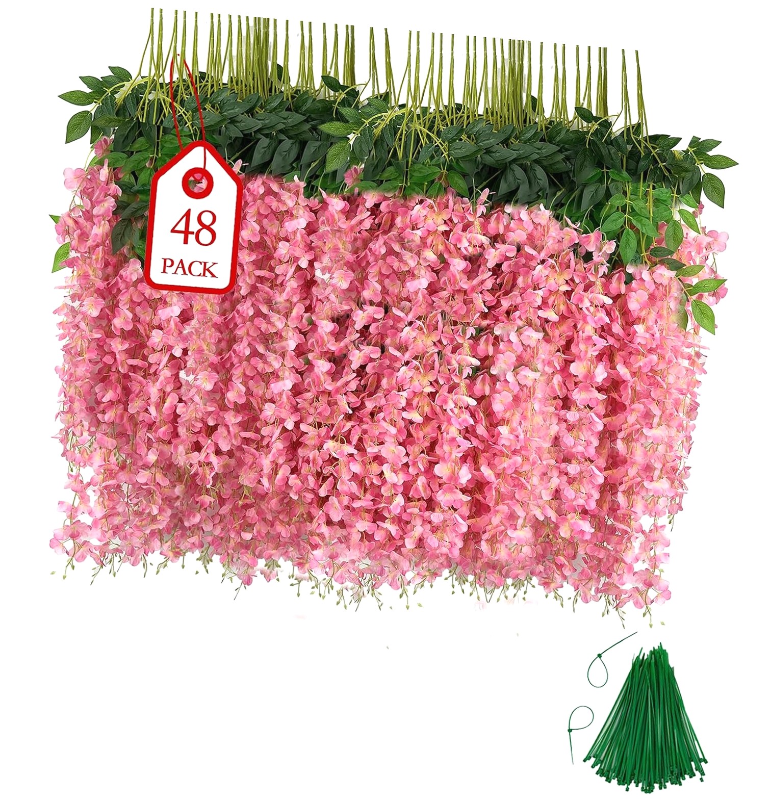 ANYWAY.GO 48 Pcs of Wisteria Hanging , 3.75 Feet Fake Wisteria Strings ...