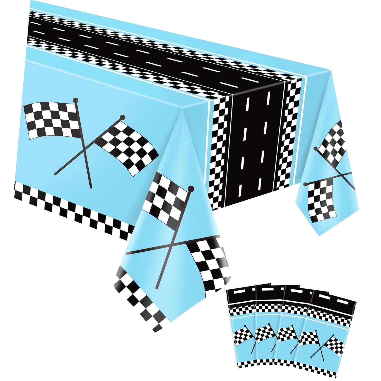 ANYWAY.GO 4Pack RacingCar Tablecloths Car Birthday Party Supplies Road ...