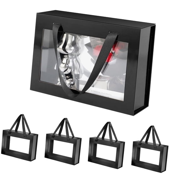 ANYWAY.GO 5 Boxes with , Clear Boxes with Handles for Presents ...