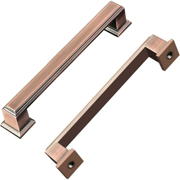ANYWAY.GO 5-Inch Copper Cabinet Pulls Handles, Zinc Alloy Square Copper ...