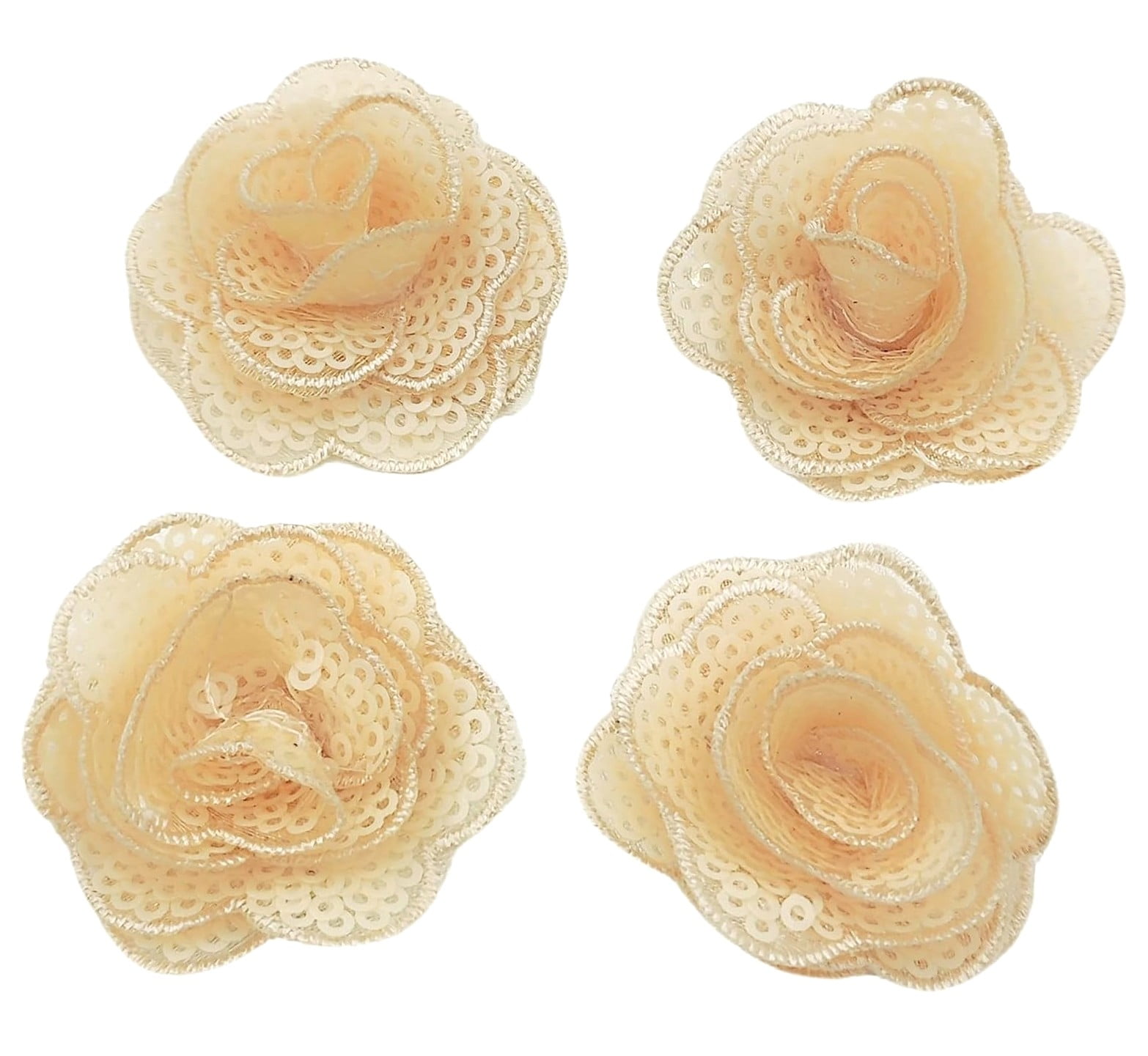 ANYWAY.GO 5 PC Rose Sequins Lace Embroidery Applique Wedding Dress ...
