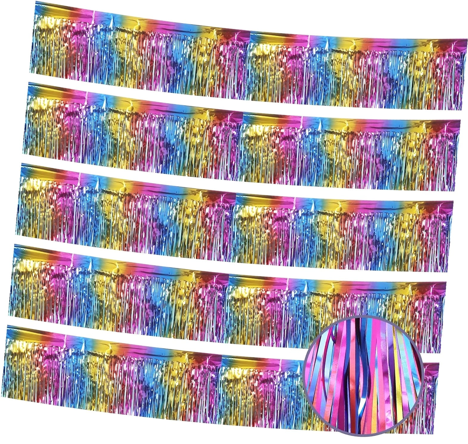 ANYWAY.GO 5 Pack 10 Feet Fringe Garland Foil Fringe Garland Parade ...
