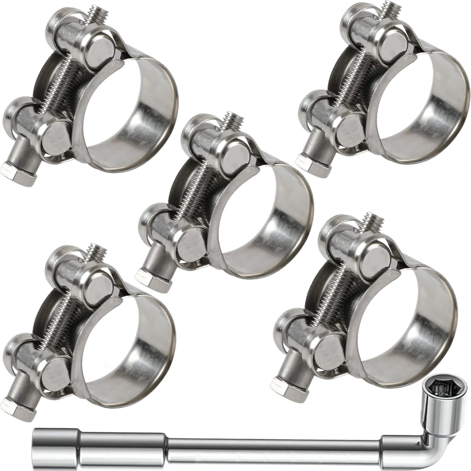 ANYWAY.GO 5 Pack 29-31mm Hose Clamps, Steel_304 Intercooler Pipe Tube ...