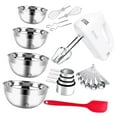 ANYWAY.GO 5-Speed Electric Hand Mixer, 4 Large Mixing Bowls Set ...