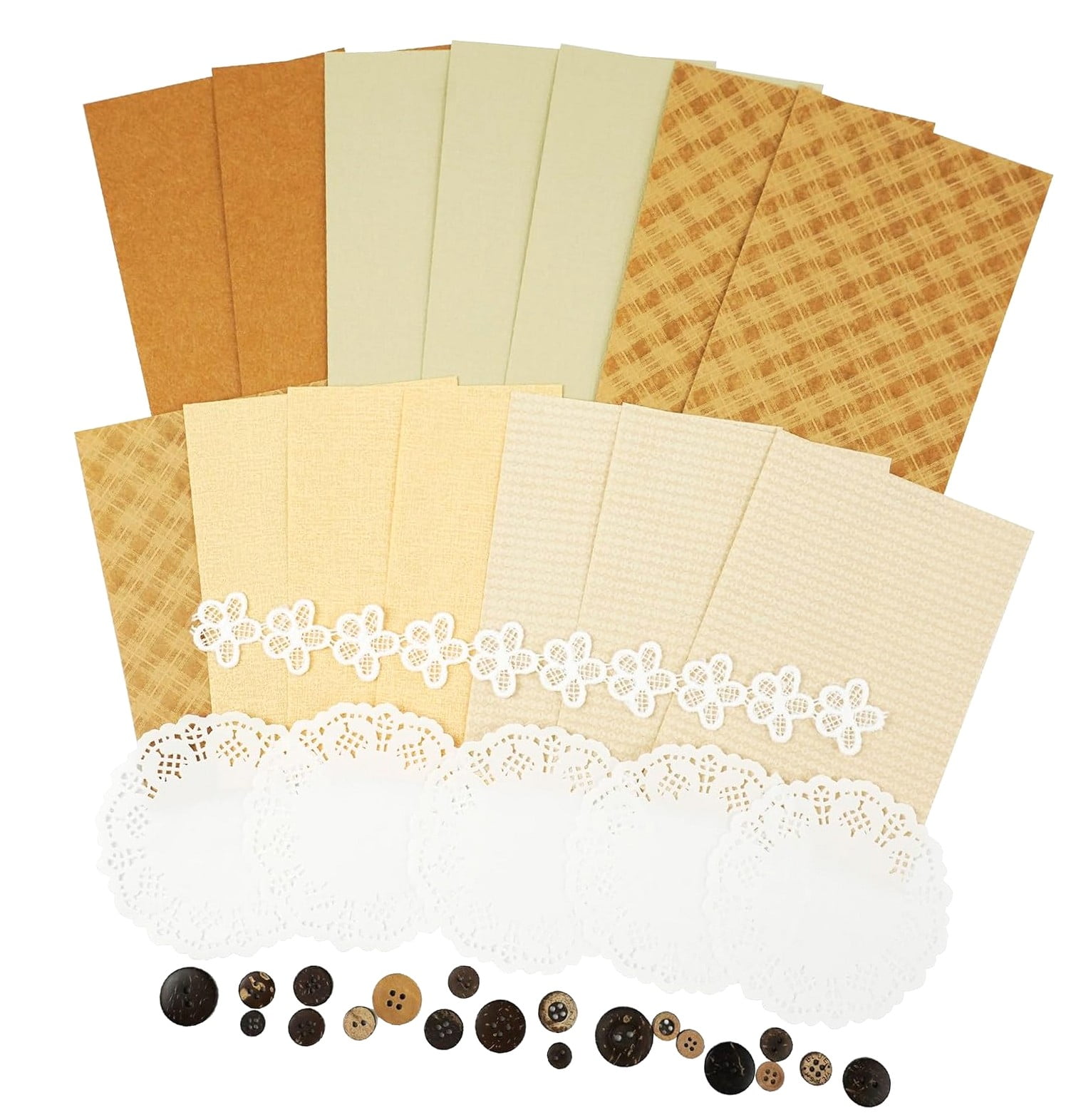 ANYWAY.GO 50 PCS Mocha Brown Journal and Scrapbook Kit, Paper Craft Set ...
