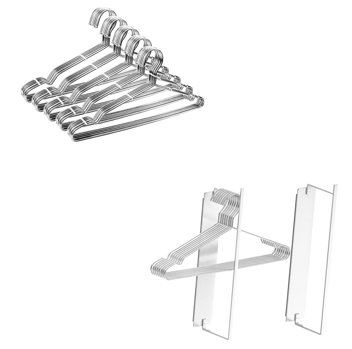 ANYWAY.GO 50 Pack Metal Clothes Heavy Duty Stainless Steel Coat Hangers ...