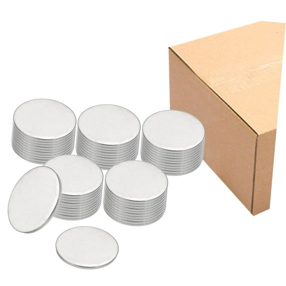 ANYWAY.GO 50Pcs Metal Blanks, 22mm Round Name Tags Blanks Metal Plate ...