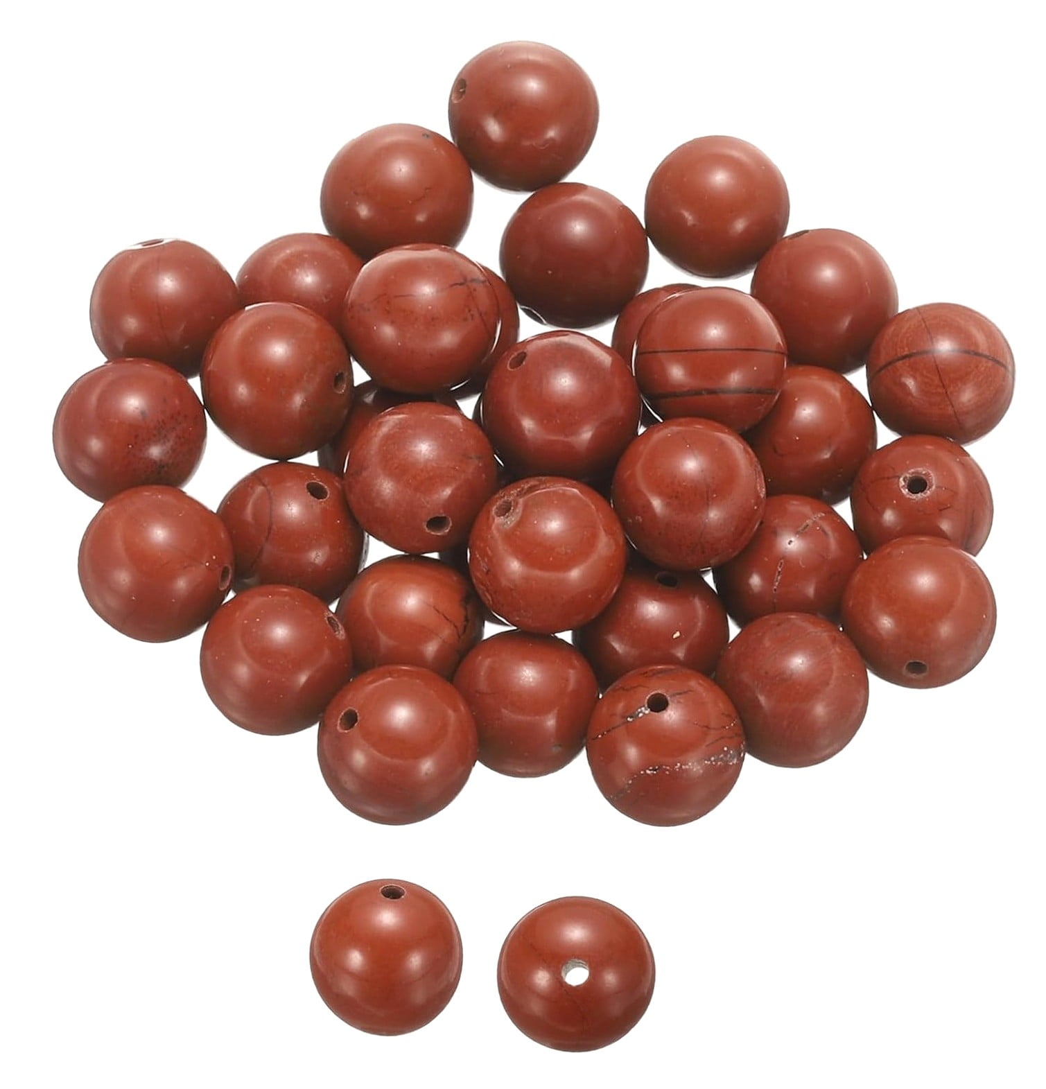 ANYWAY.GO 50pcs Stone Beads 10mm Red Gemstone Round Gemstone Stone ...