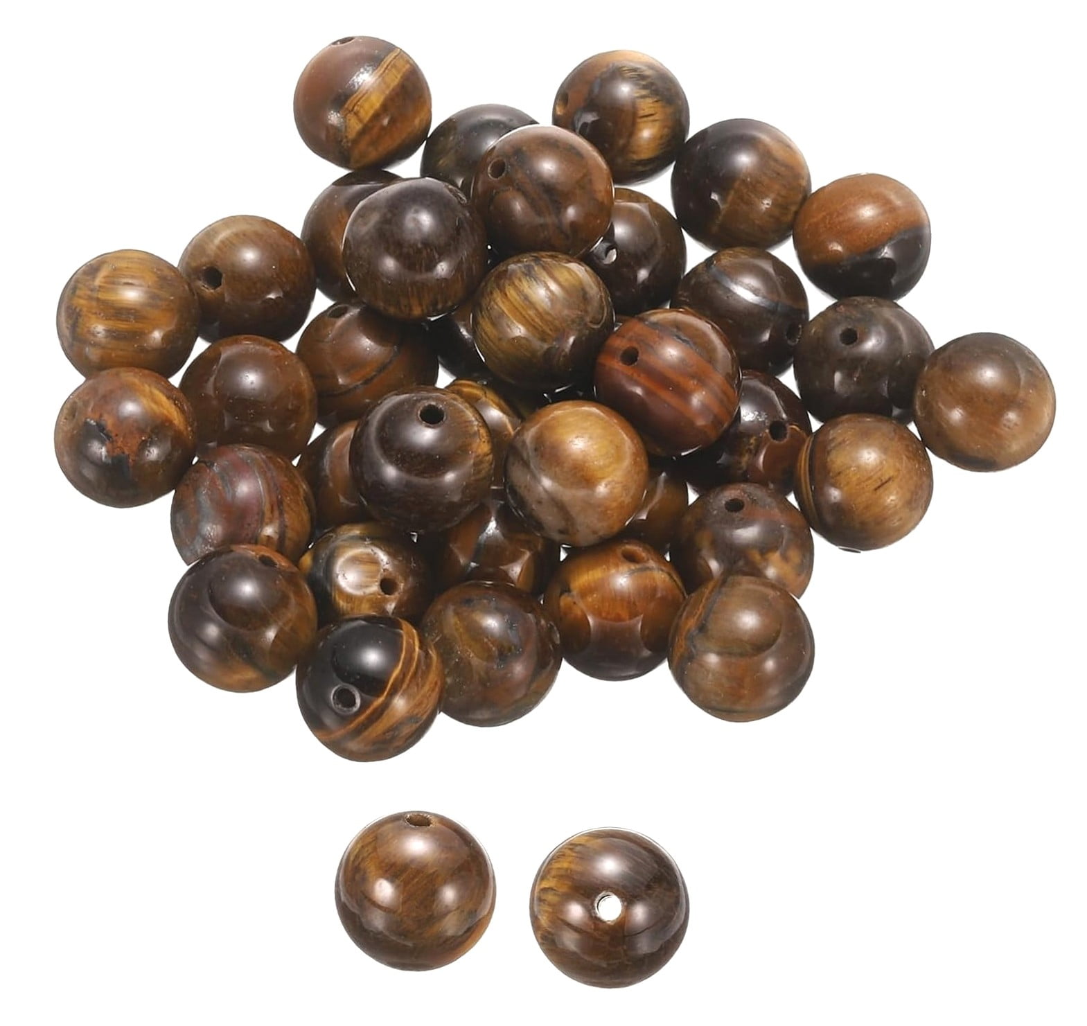 ANYWAY.GO 50pcs Stone Beads 10mm Yellow Round Gemstone Stone Loose ...