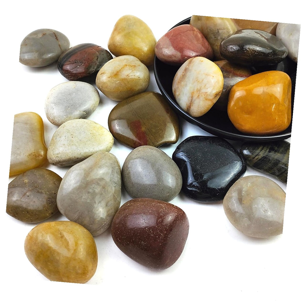 ANYWAY.GO 5LB Mixed Color River Rocks 2-3 Inch Polished Pebbles, Stones ...