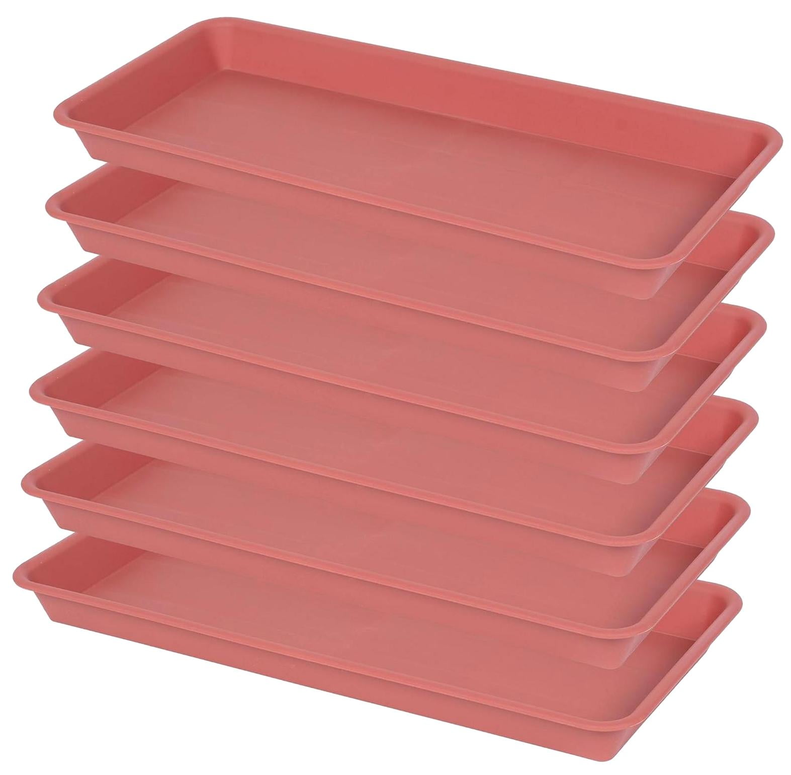 ANYWAY.GO 6 Pack of Plastic Plant Tray Saucer Rectangular, Plant Trays ...