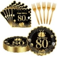 ANYWAY.GO 60 Pcs 80th Birthday Decorations Paper Plates and Napkins ...