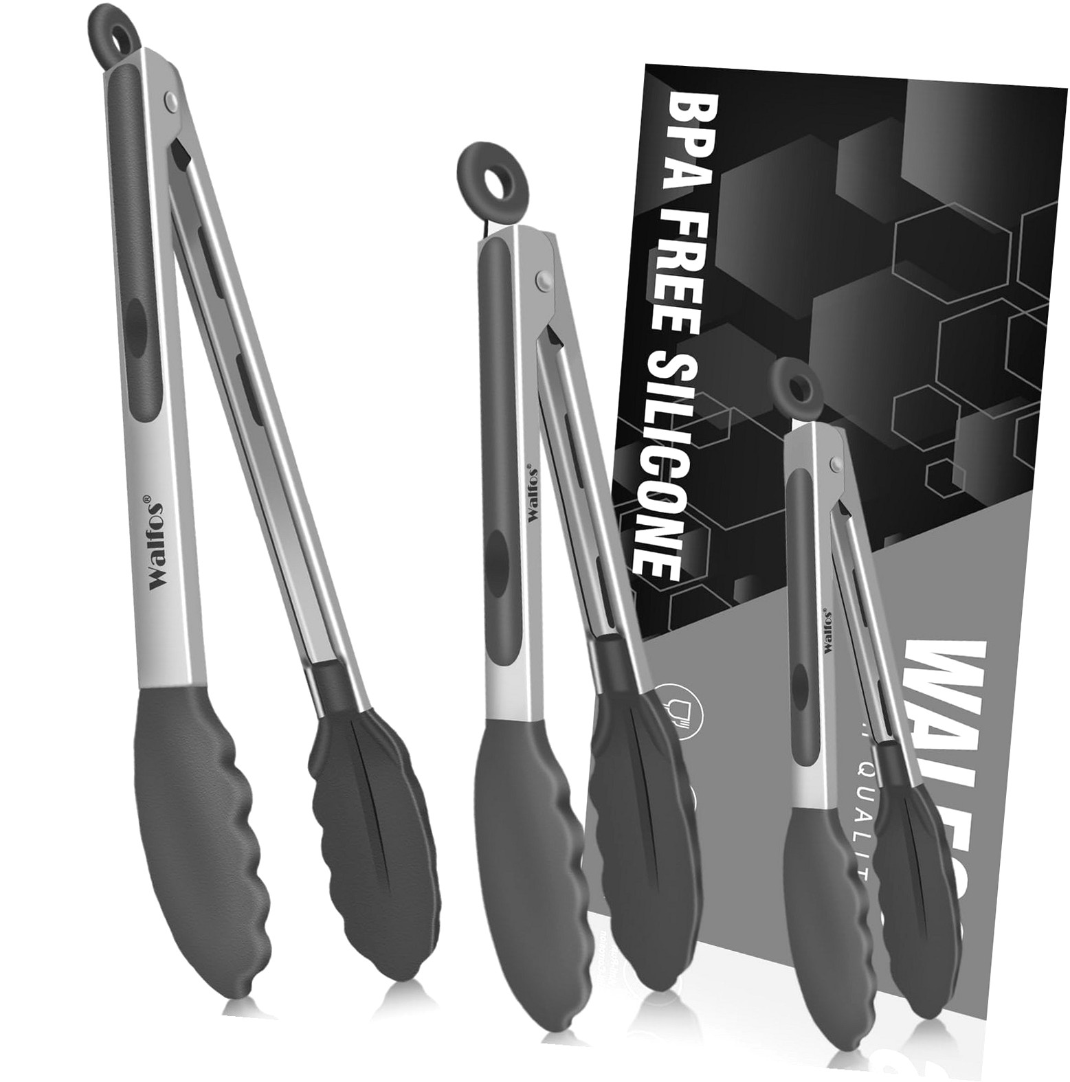 ANYWAY.GO 600 Degree Tongs for Cooking Kitchen Tongs With Non-Stick ...